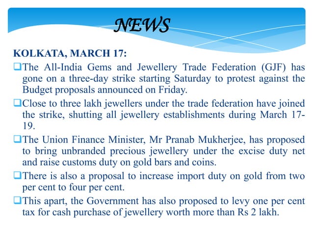 GEM AND JEWELLERY INDUSTRY IN INDIA | PPTX