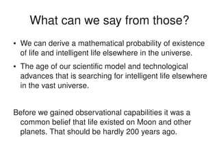 Search for Extra Terrestrial Intelligence | PDF