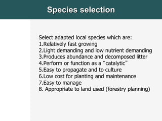 Restoring Degraded Mine Land Using Native Species | PDF