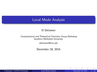 Local Vibrational Modes | PPT