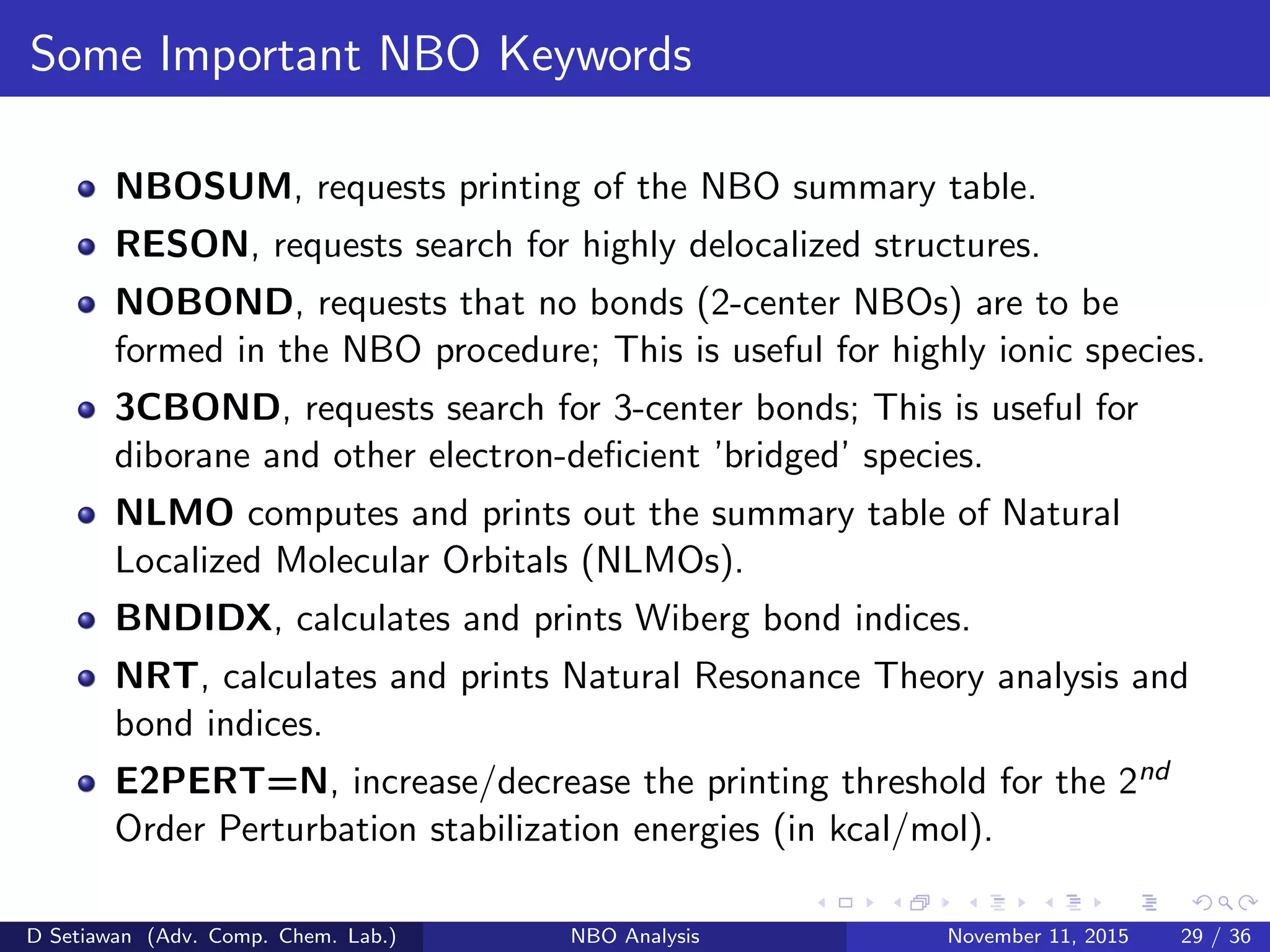 NBO Analysis | PDF