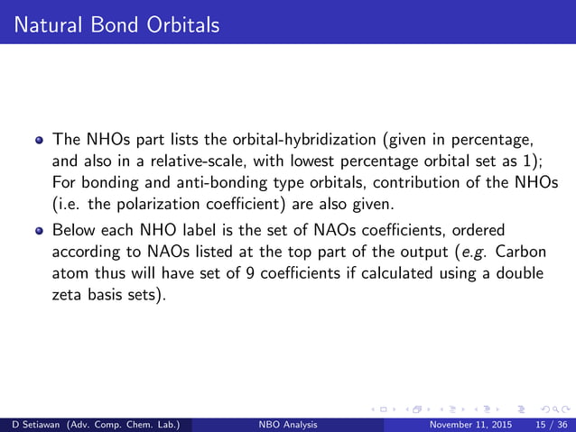 NBO Analysis | PDF | Chemistry | Science