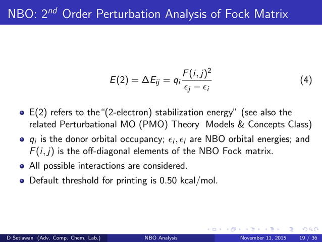NBO Analysis | PDF | Chemistry | Science