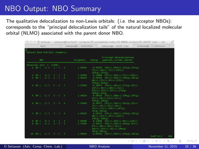 NBO Analysis | PDF | Chemistry | Science