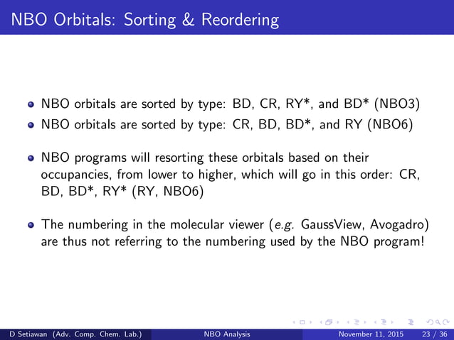 NBO Analysis | PDF | Chemistry | Science