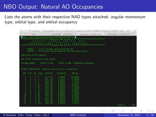 NBO Analysis | PDF