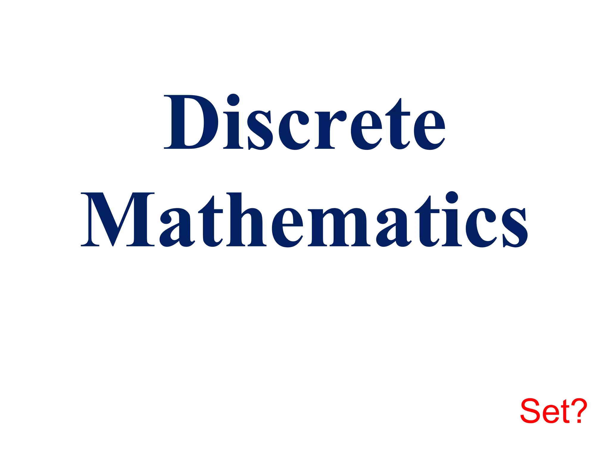 Set in discrete mathematics | PPT