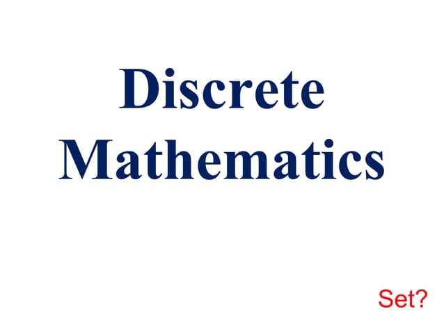 Set in discrete mathematics | PPT