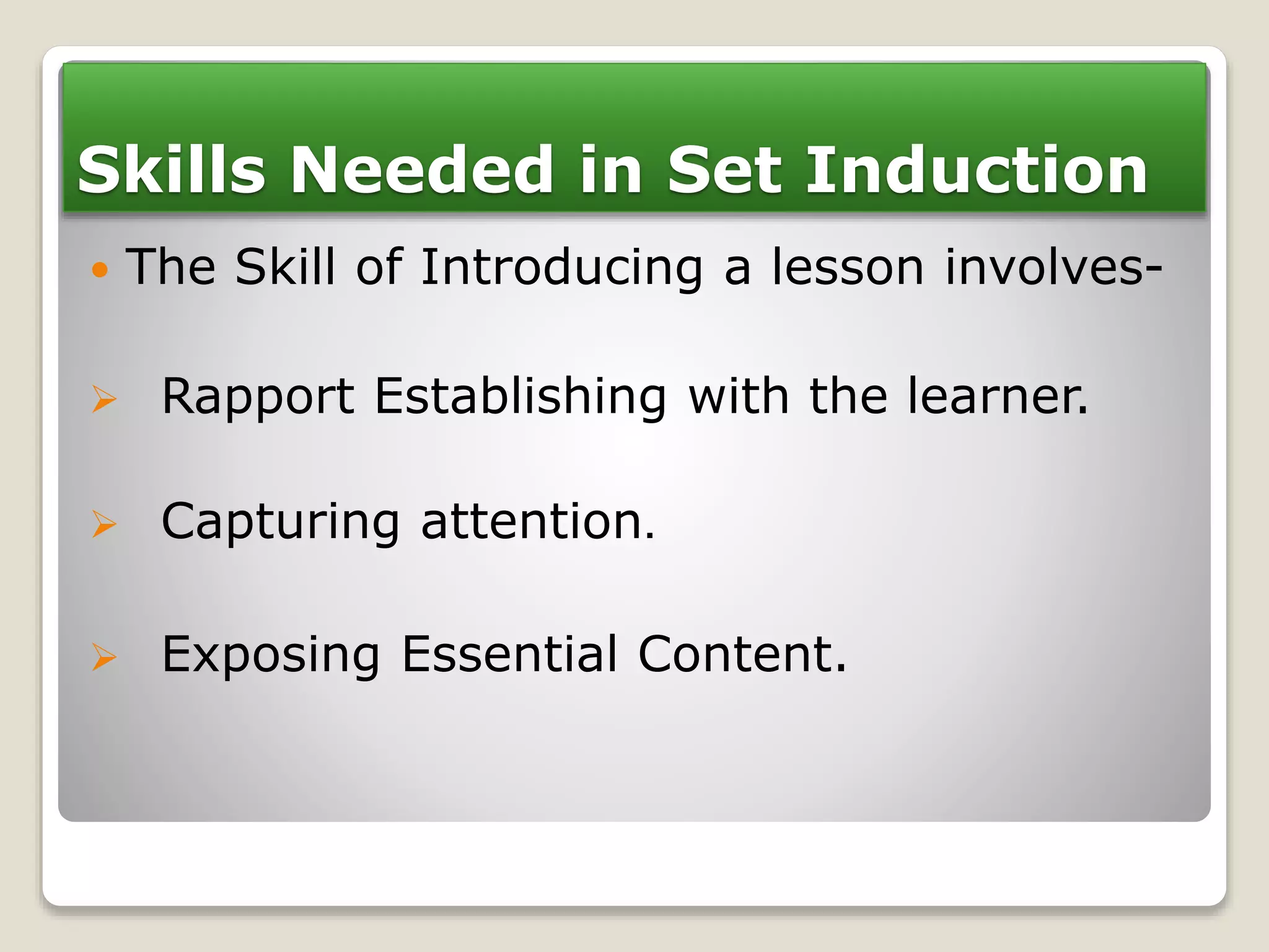 Set induction skill | PPT