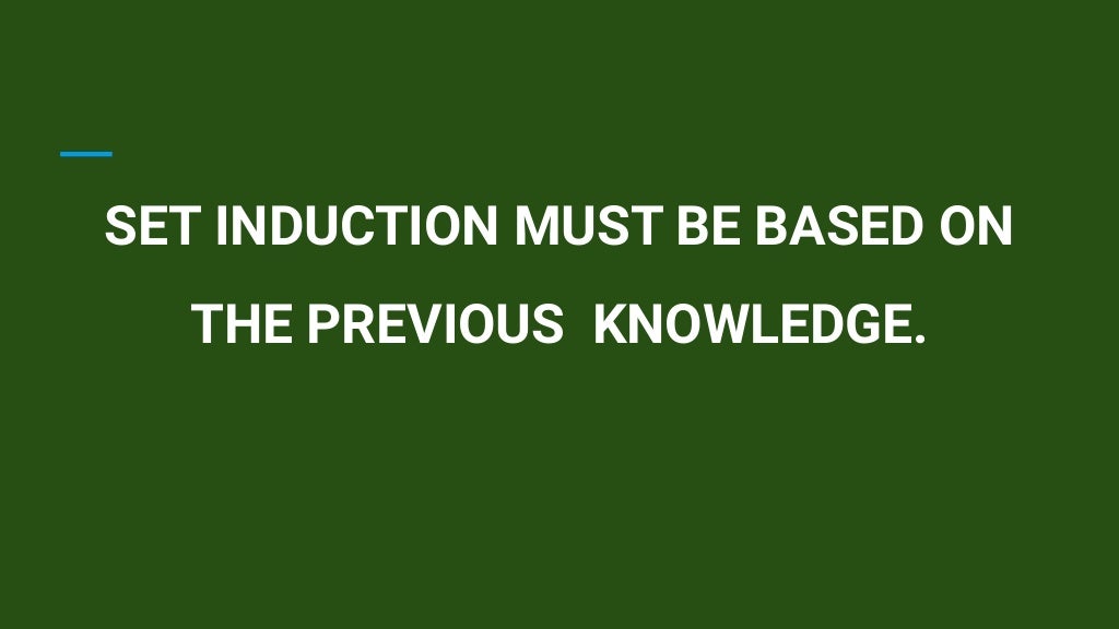 Set Induction Skill - Concept and Techniques of Set Induction | PDF