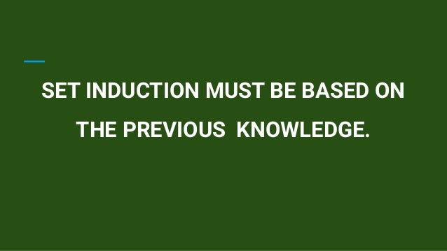 Set Induction Skill - Concept and Techniques of Set Induction | PDF