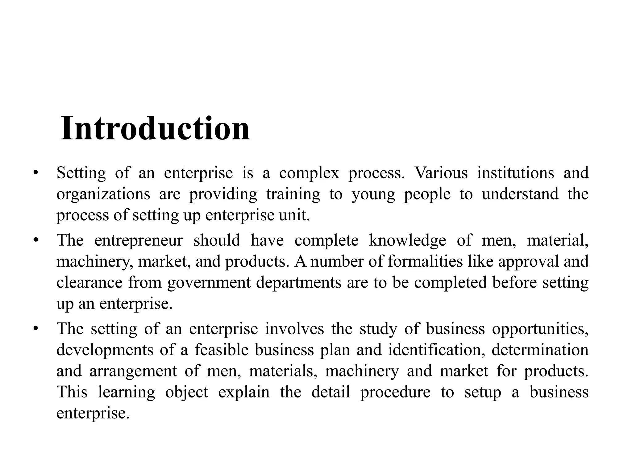 Seting up an enterprises | PPTX