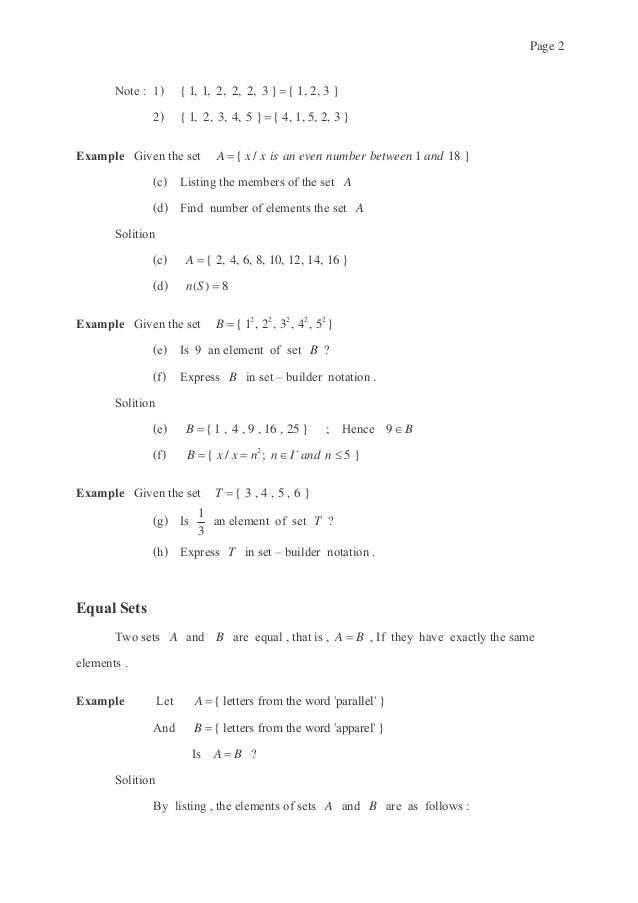 Set language and notation