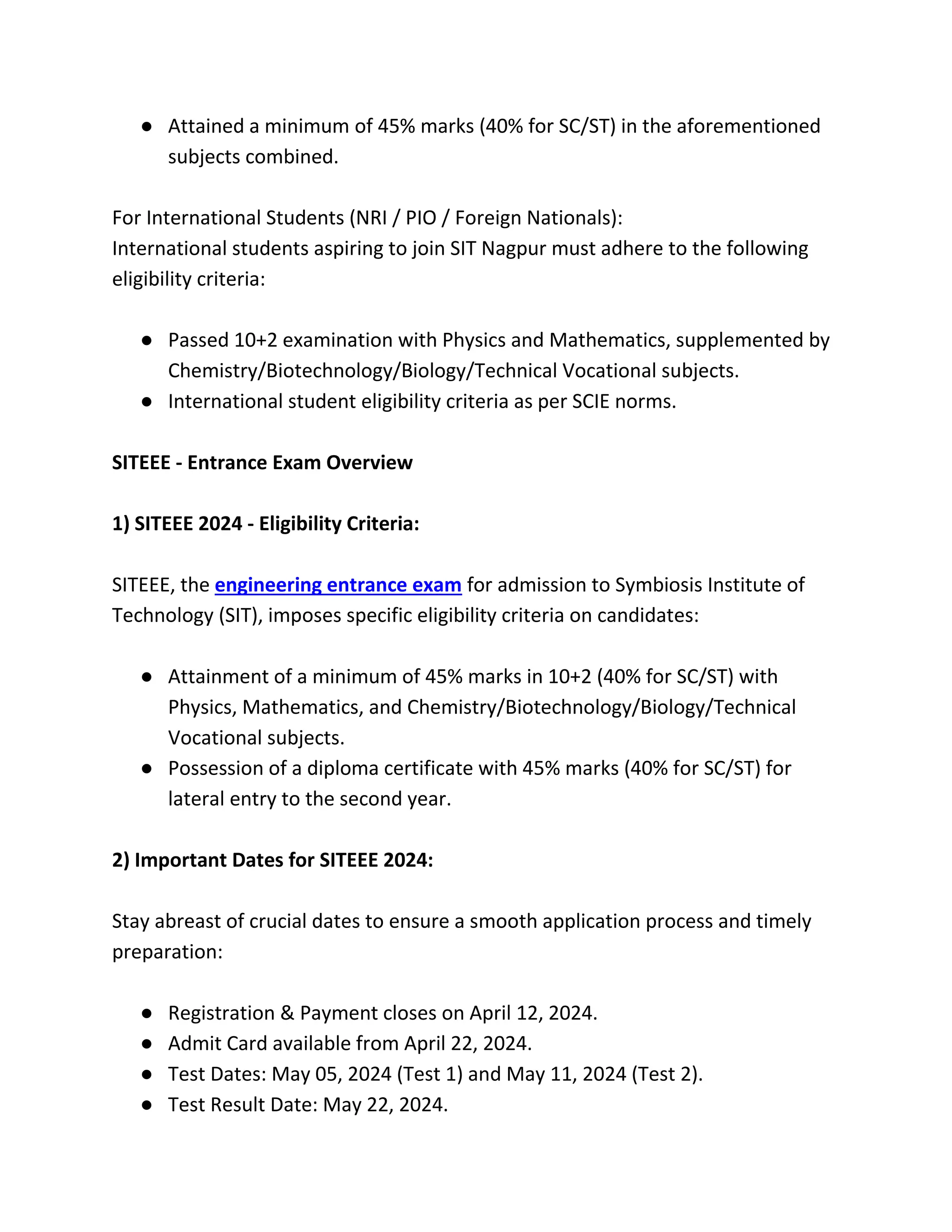 Your Guide to SITEEE 2024 for Symbiosis Engineering | DOCX