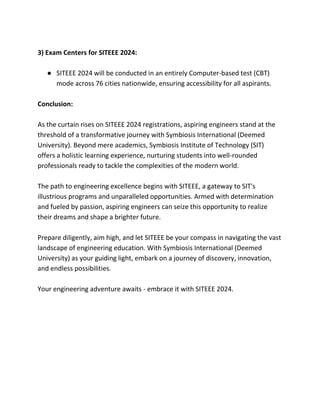 Your Guide to SITEEE 2024 for Symbiosis Engineering | DOCX