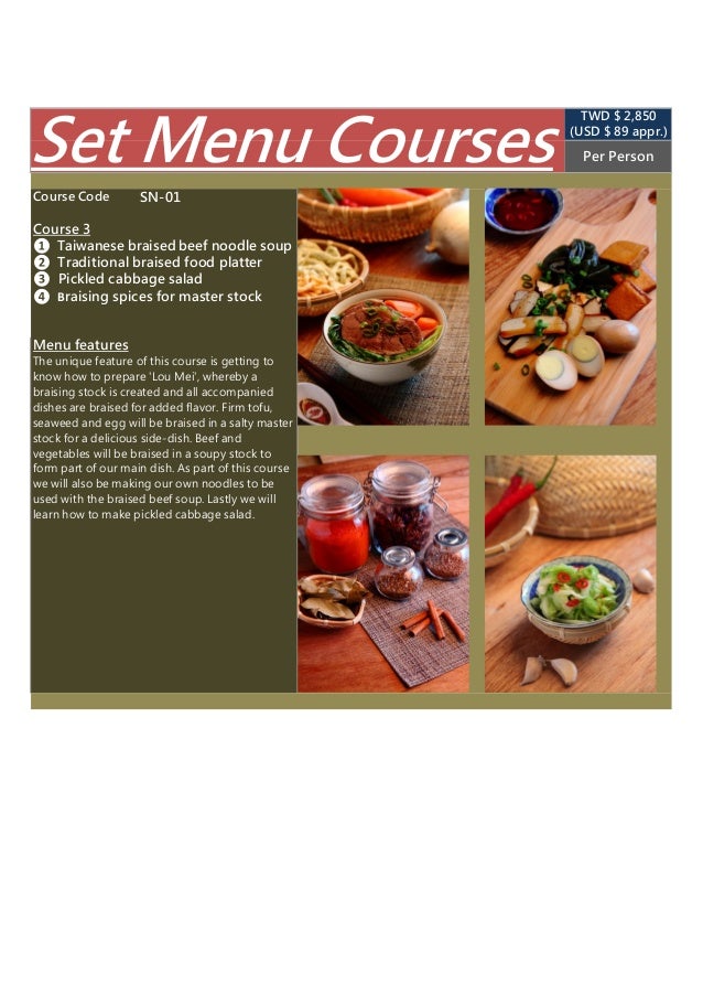 GOTUCOOK cooking class set menu courses