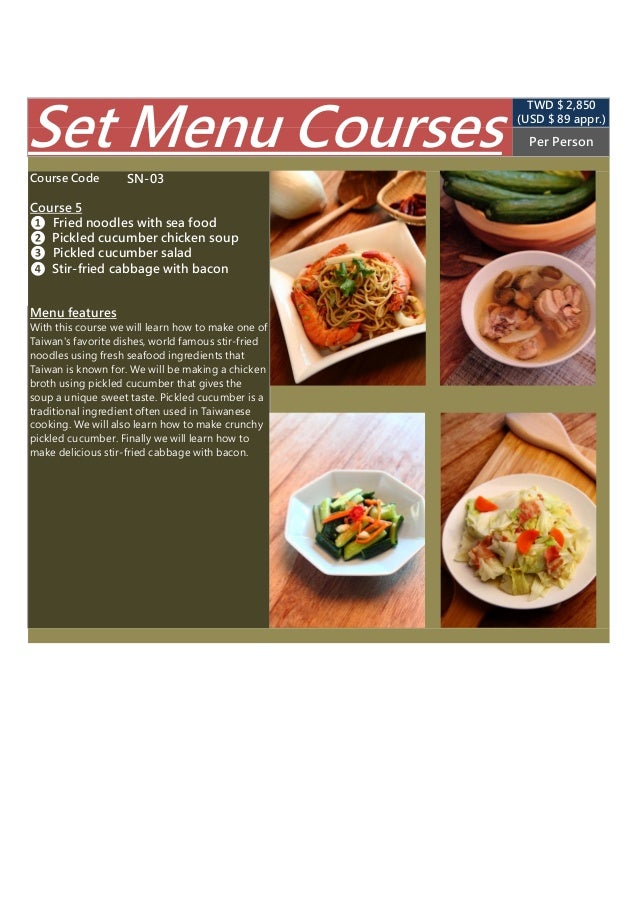 GOTUCOOK cooking class set menu courses