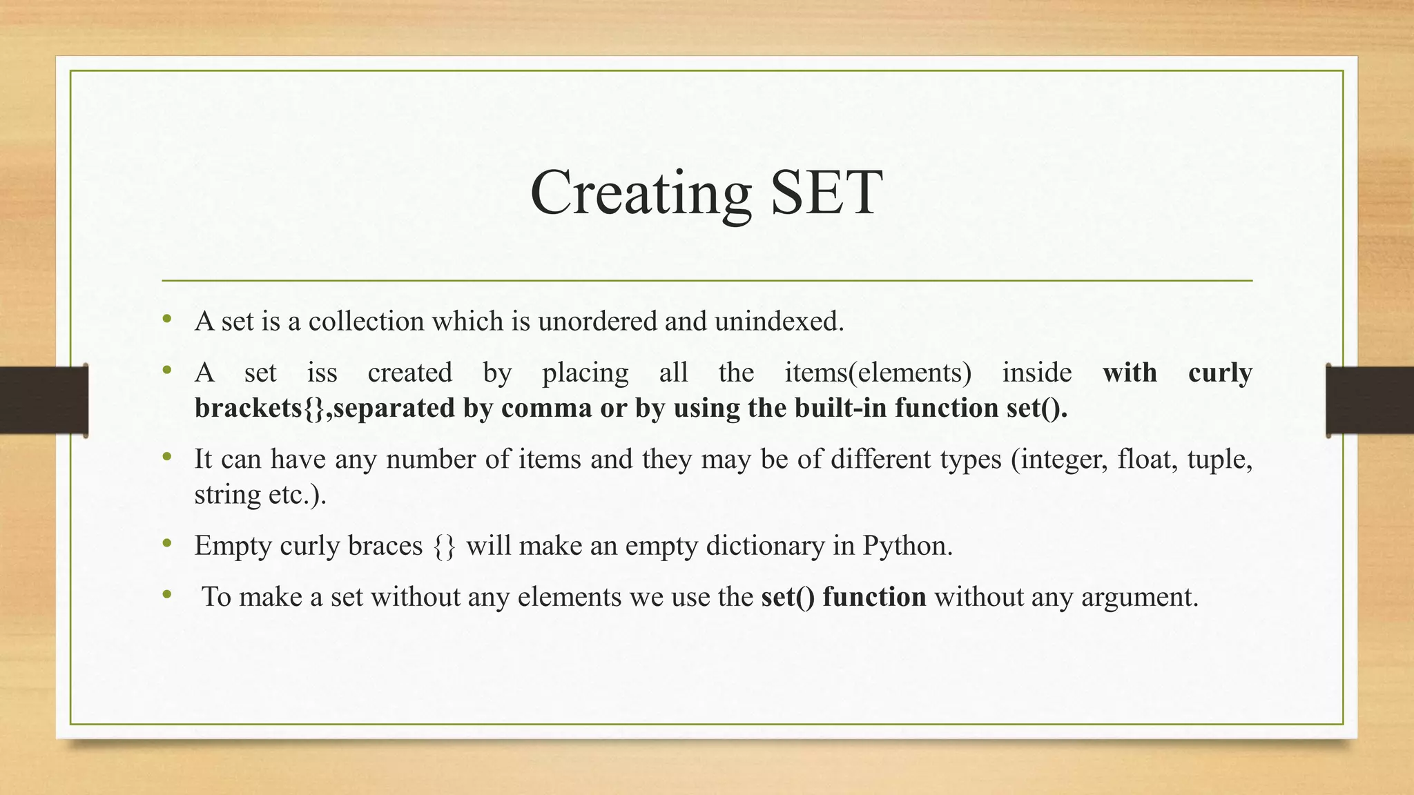 Set methods in python | PDF