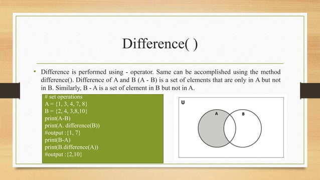 Set methods in python | PDF