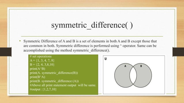 Set methods in python | PDF