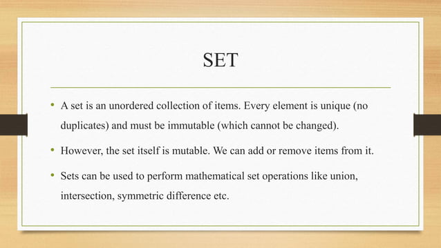 Set methods in python | PDF