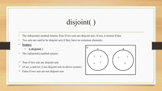 Set methods in python | PDF