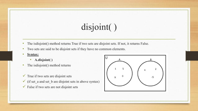 Set methods in python | PDF