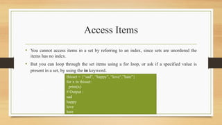 Set methods in python | PDF