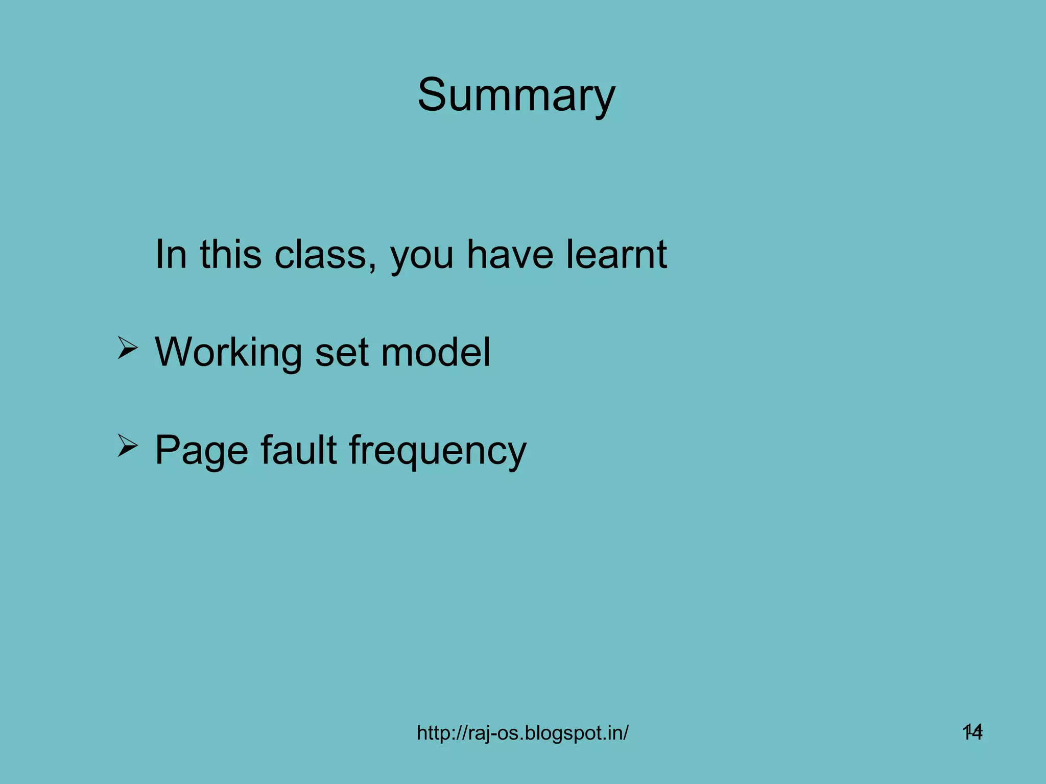 Set model and page fault.44