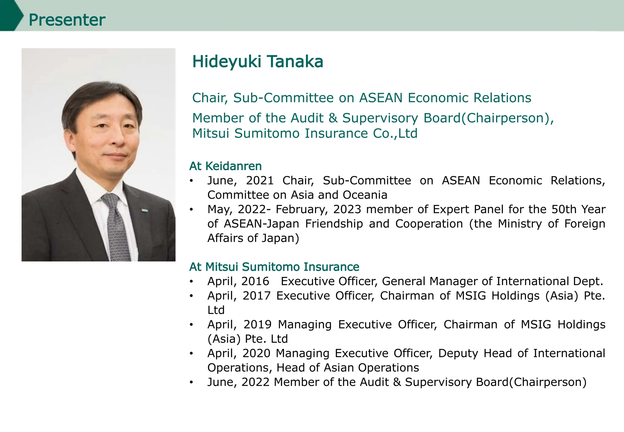 tanaka presentation asean cooperation ---- | PPTX | Large Business ...