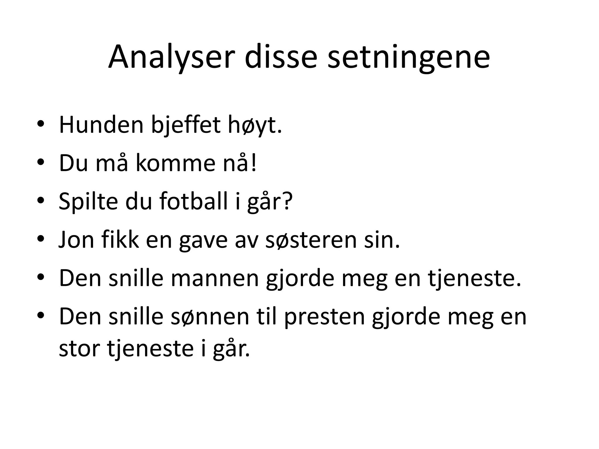 Setningsanalyse | PPTX