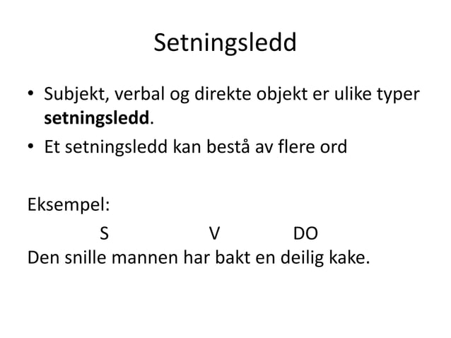 Setningsanalyse | PPTX