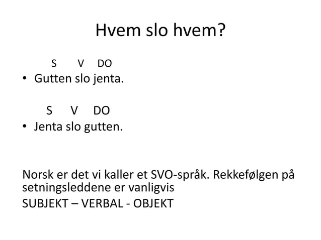 Setningsanalyse | PPTX