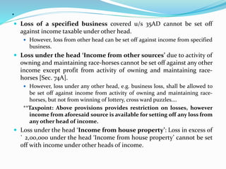 Set off and carry forward losses | PPTX