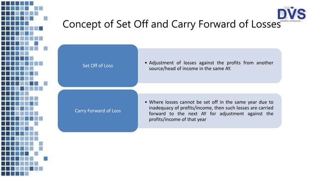Set-Off or Carry Forward of Losses in Income Tax Act | PPTX