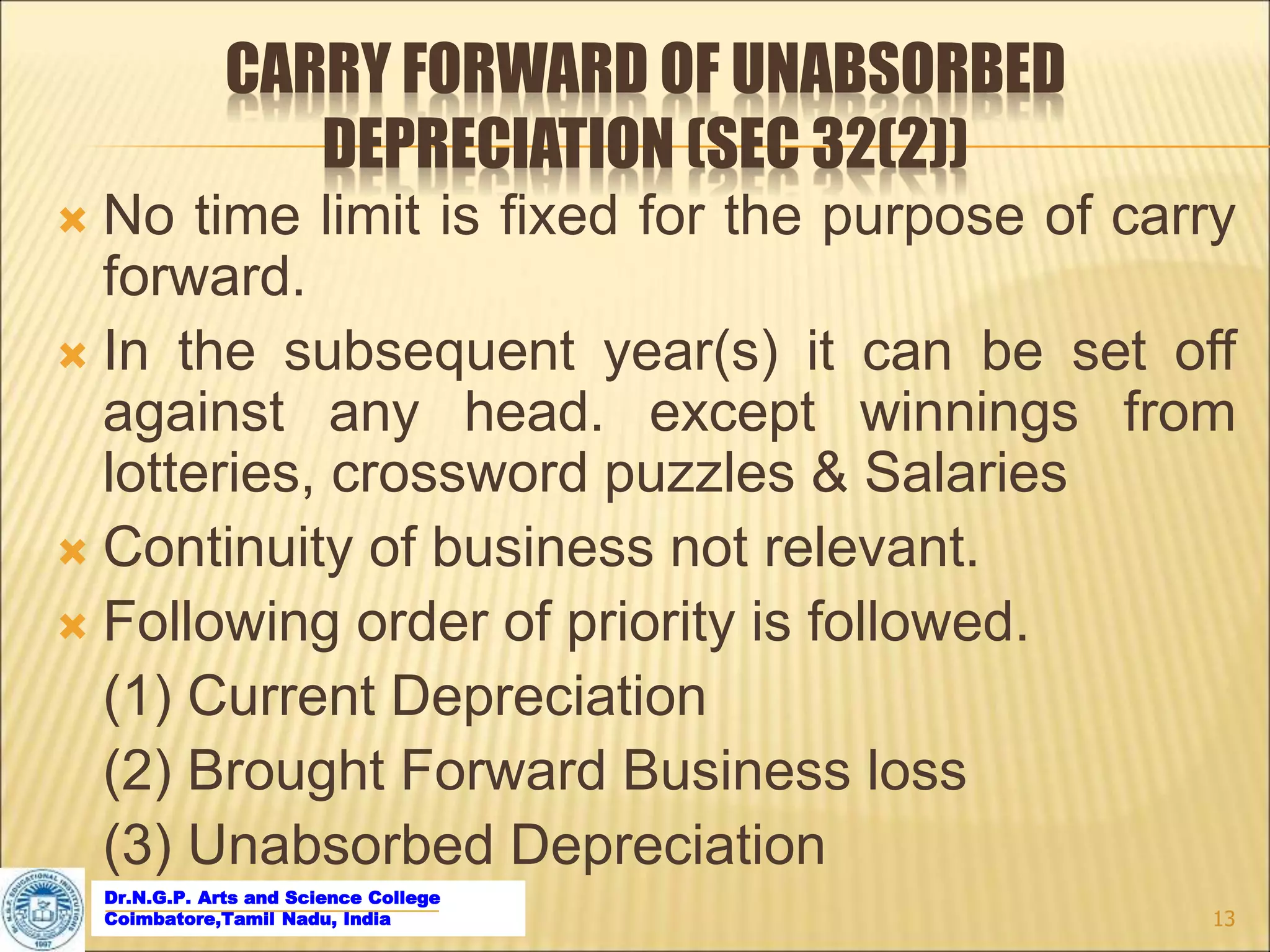 Set off and carry forward of losses | PPT