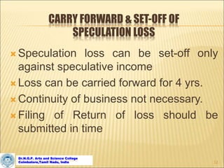 Set off and carry forward of losses | PPT