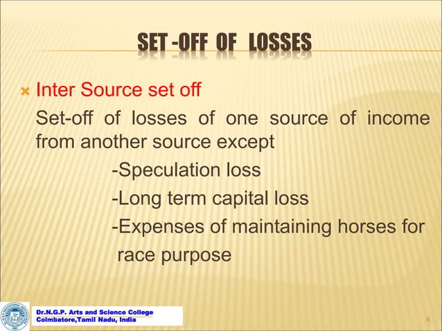 Set off and carry forward of losses | PPT