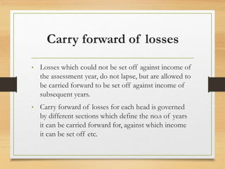 Set off & carry forward | PPTX