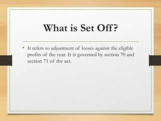 Set off & carry forward | PPTX