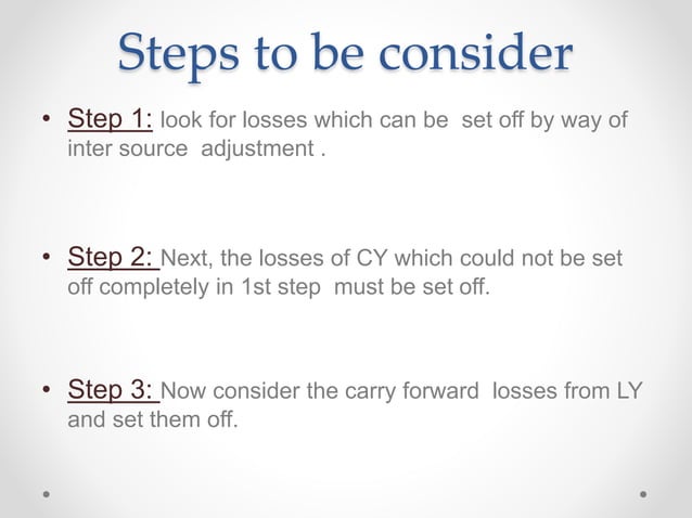 Set off and carry forward | PPTX | Stocks and Bonds | Personal Investing