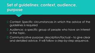 Set of Guidelines - text type - literature | PPT