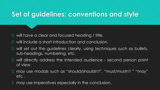 Set of Guidelines - text type - literature | PPT