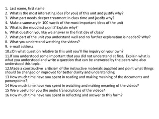 Set of questions to assess preparatory study for ji tt | PPT