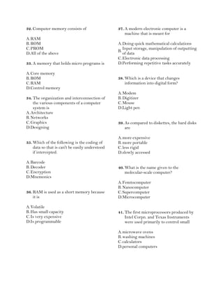 Computer Quiz MCQ's | DOCX