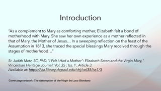 St. Elizabeth Ann Seton's notes on the Assumption of Mary | PPT