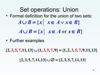 Set Operations Topic Including Union , Intersection, Disjoint etc De Morgans Prove | PPT
