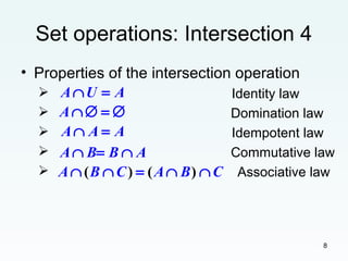 Set Operations Topic Including Union , Intersection, Disjoint etc De Morgans Prove | PPT