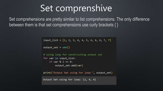 Set operations in python (Dutch national flag and count &say problem).pptx