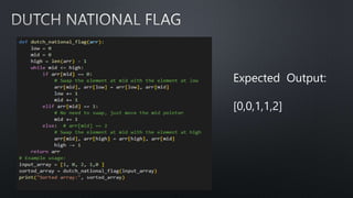 Set operations in python (Dutch national flag and count &say problem).pptx
